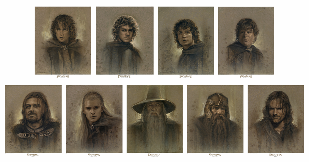 Lord of the Rings Pippin Merry Frodo Samwise Sam Legolas Portraits LOT ...